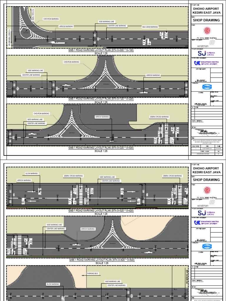 Chevron, Arrow, and Zebra Cross Marking Road On Gse-1 Road | PDF