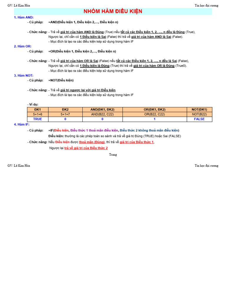 Ham Dieu Kien | PDF