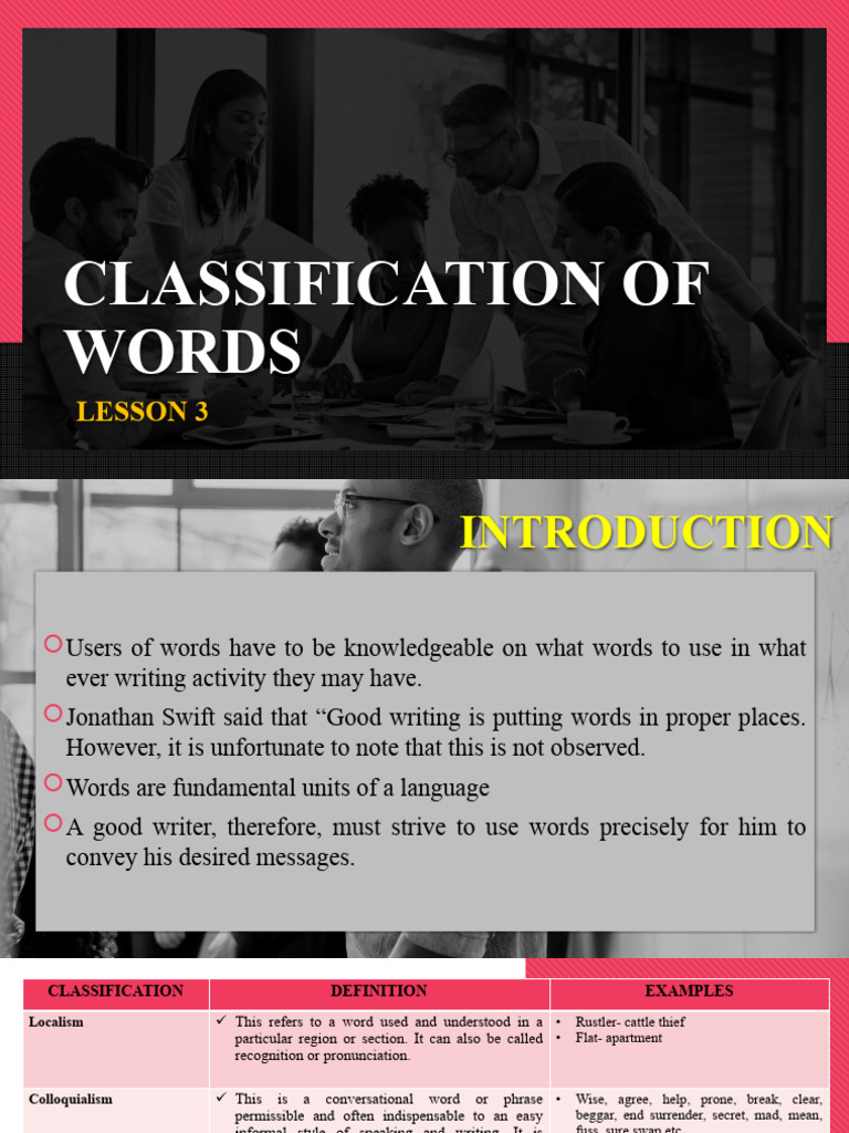 Lesson 3 Word Classification | PDF | Thou | Word
