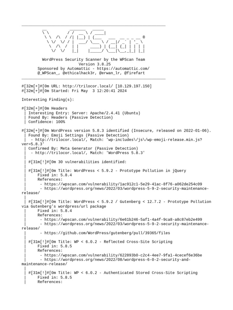 Wps Scan | PDF | Internet Protocol Based Network Software | World Wide Web