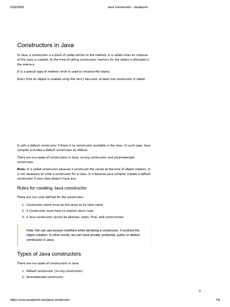 Java Constructor | PDF | Constructor (Object Oriented Programming ... Java Constructor | PDF | Constructor (Object Oriented Programming ...