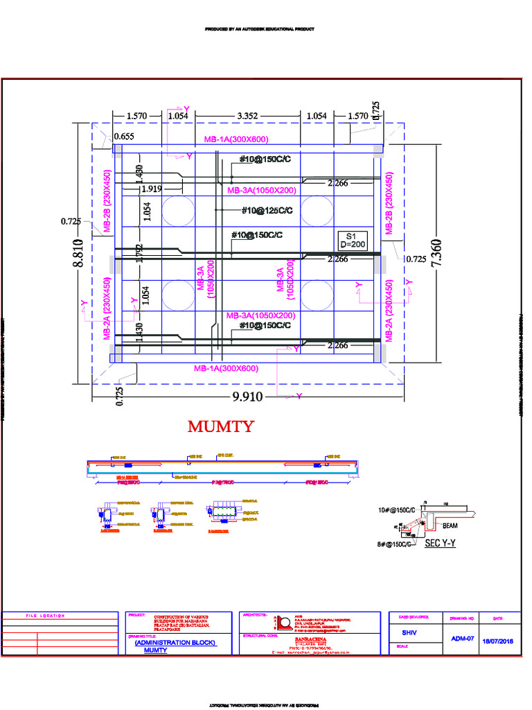 Admin Block Mumty Slab-Model | PDF