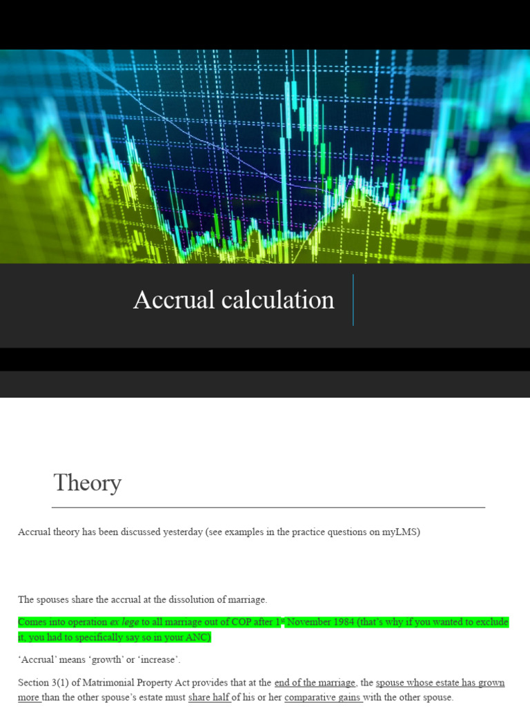 Accrual Calculations Eco | PDF | Marriage | Private Law