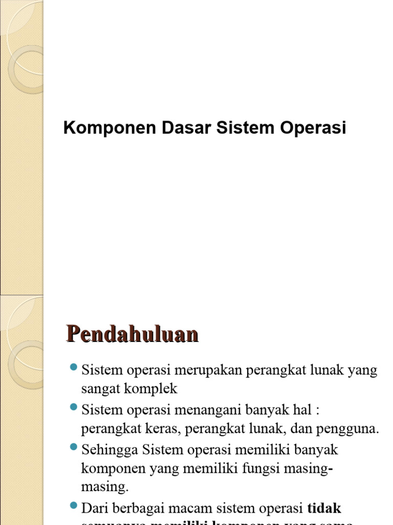PPT Komponen Dasar Sistem Operasi | PDF