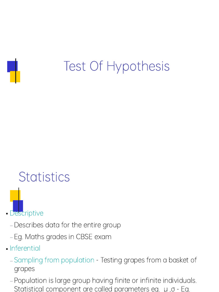 Test of Hypothesis Part 1 | Download Free PDF | Hypothesis ...