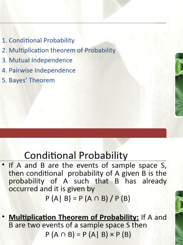 Unit 3 - Part 2 Conditional Probability | Download Free PDF | Odds | Mathematical Concepts