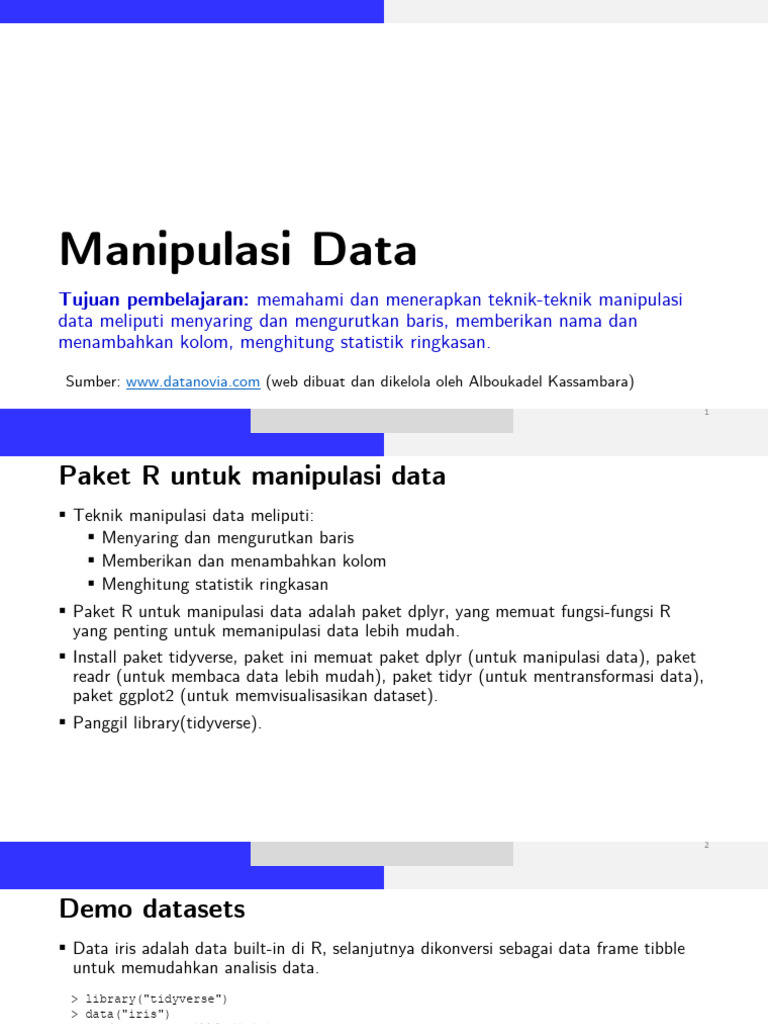 Panduan Manipulasi Data R | PDF