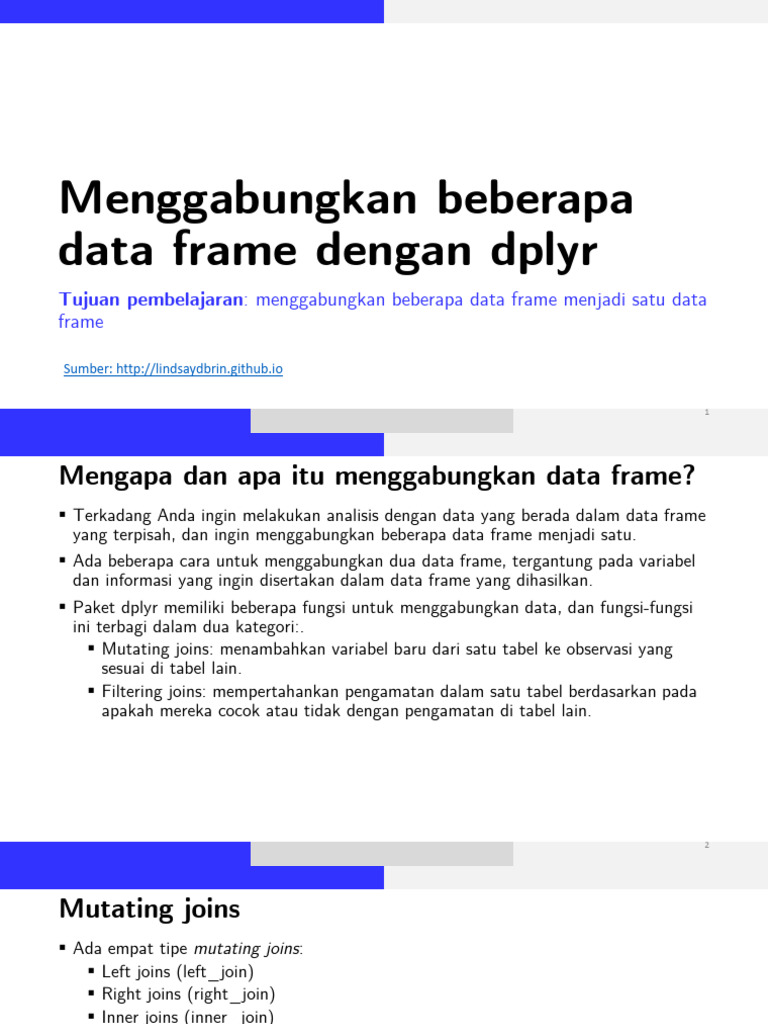 9.menggabungkan Beberapa Data Frame | PDF