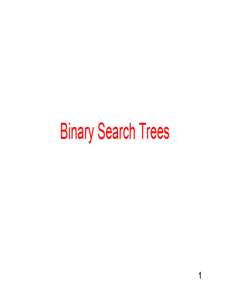 7 Binary Search Trees | Download Free PDF | Computer Programming | Algorithms And Data Structures