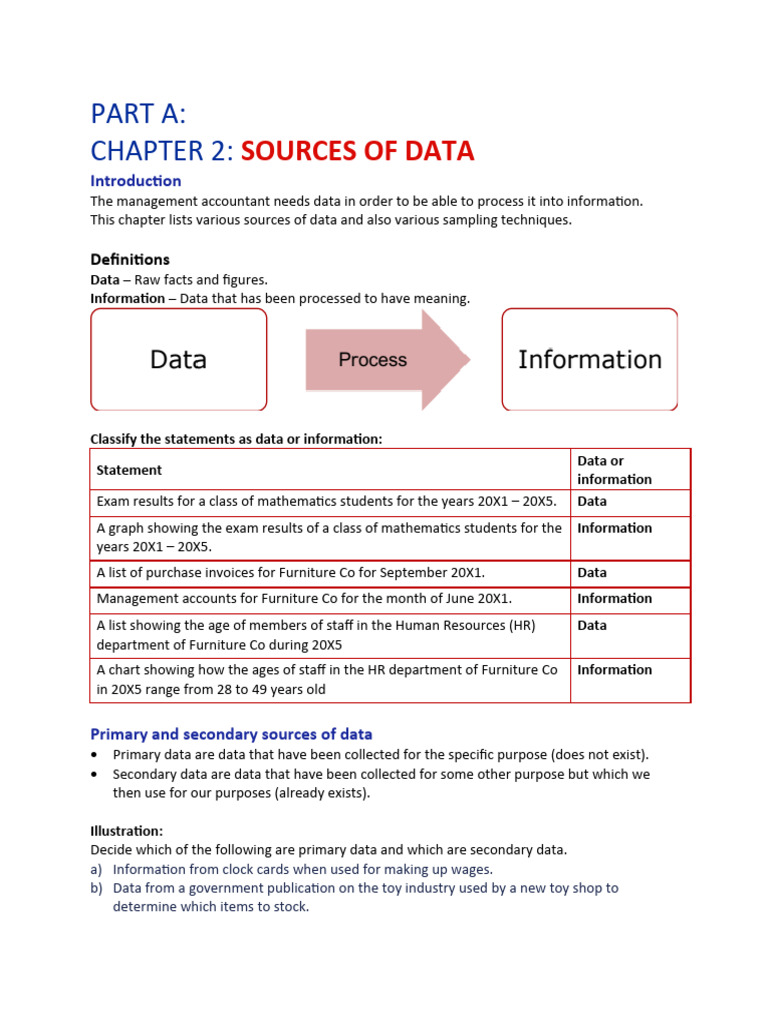 Chapter 2 - Sources of Data | PDF | Sampling (Statistics) | Big Data