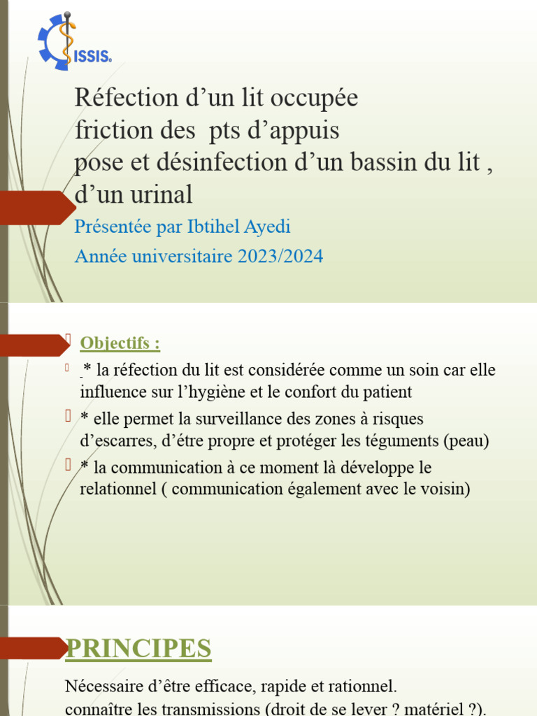 Réfection du Lit Occupé : Guide Pratique | PDF | Oreiller | Hygiène