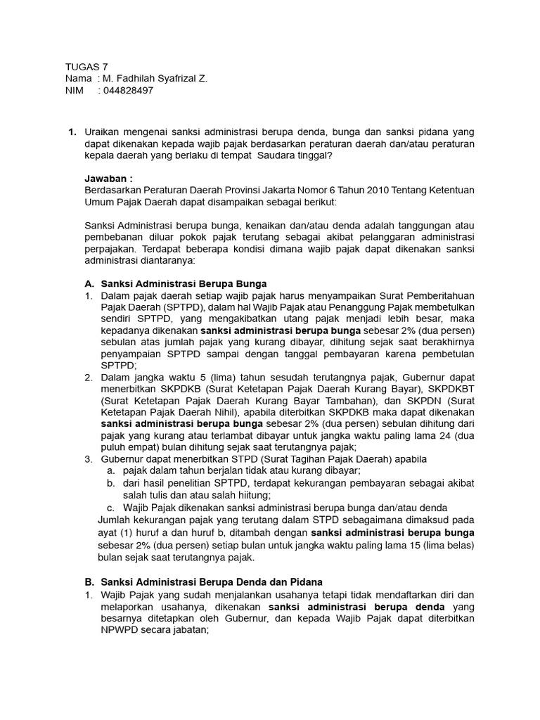 Tugas 7_PAJA3357_044828397_M. Fadhilah Syafrizal | PDF