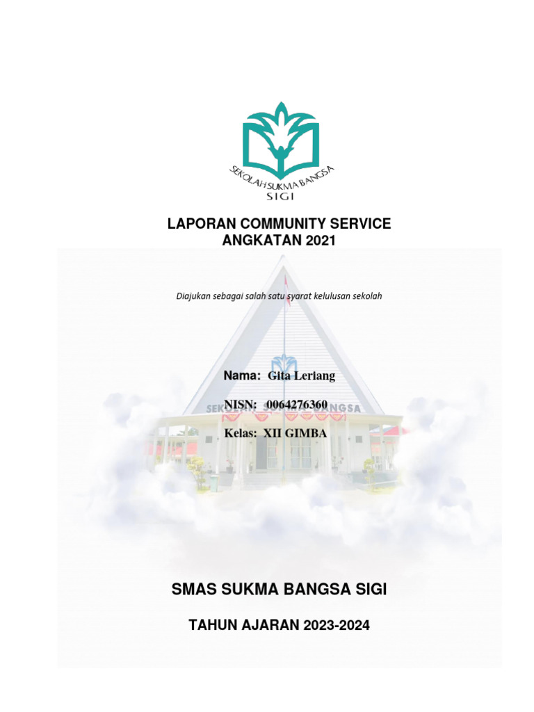 Laporan Community Service SMAS Sigi | PDF | Karier & Perkembangan ...