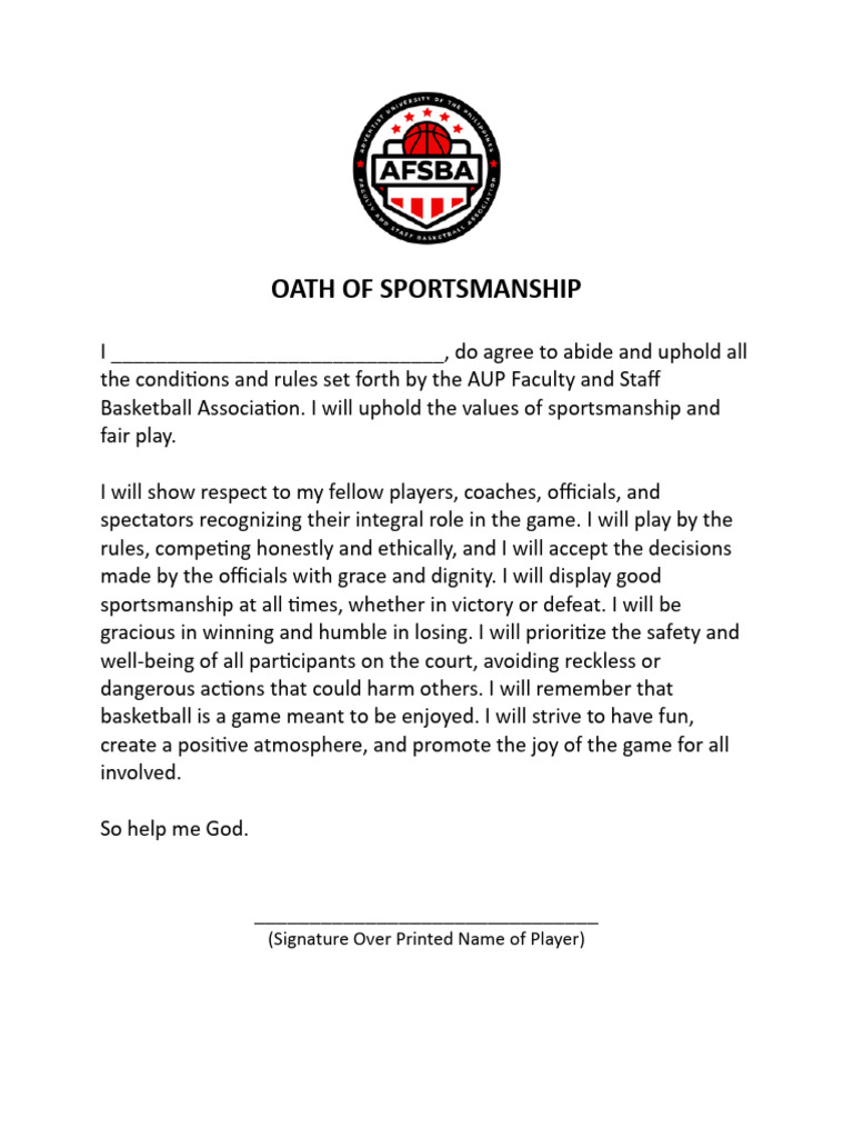 Oath of Sportsmanship | PDF
