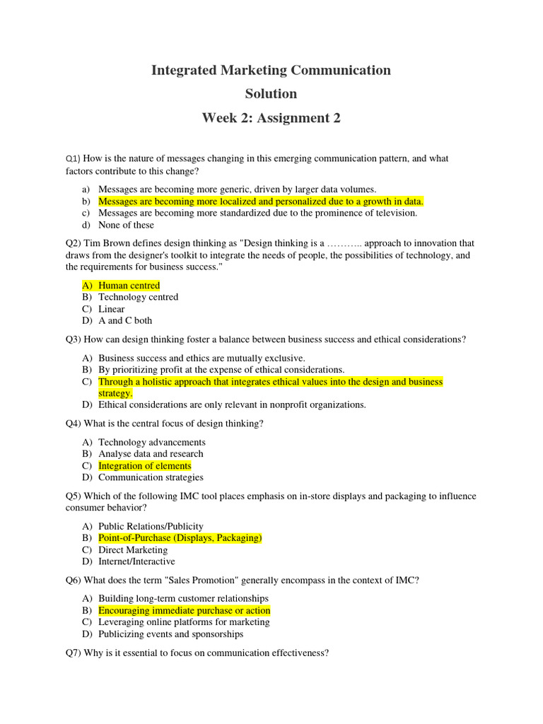 Week 2 Assignment 2 | PDF | Marketing Communications | Business Process