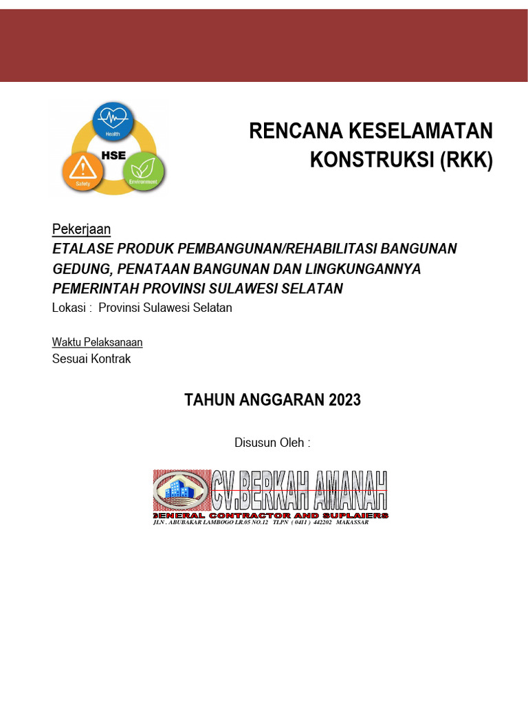 Rencana Keselamatan Konstruksi (RKK) : Pekerjaan | PDF | Teknologi ...