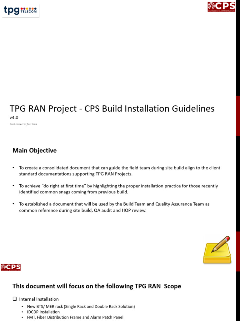 TPG RAN Installation Guidelines | PDF | Power Supply | Optical Fiber