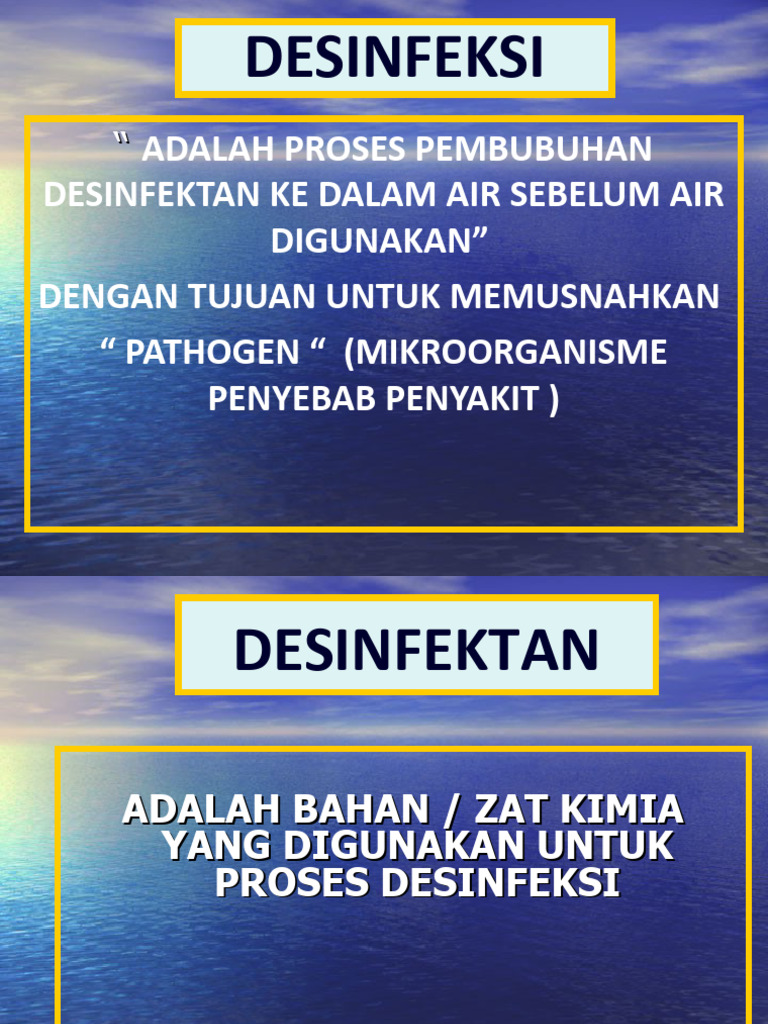 Proses Disinfeksi | PDF | Griya & Taman | Teknologi & Rekayasa