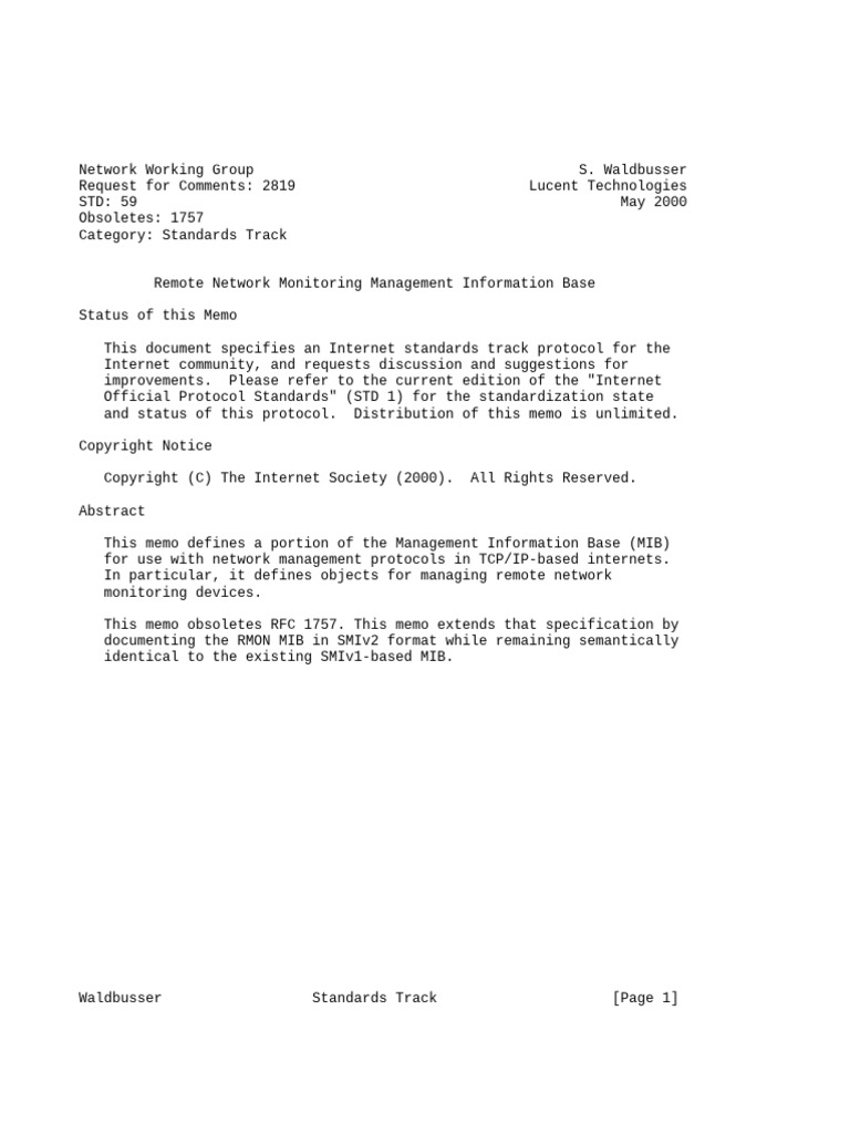 RFC 2819 | PDF | Computer Network | Ethernet