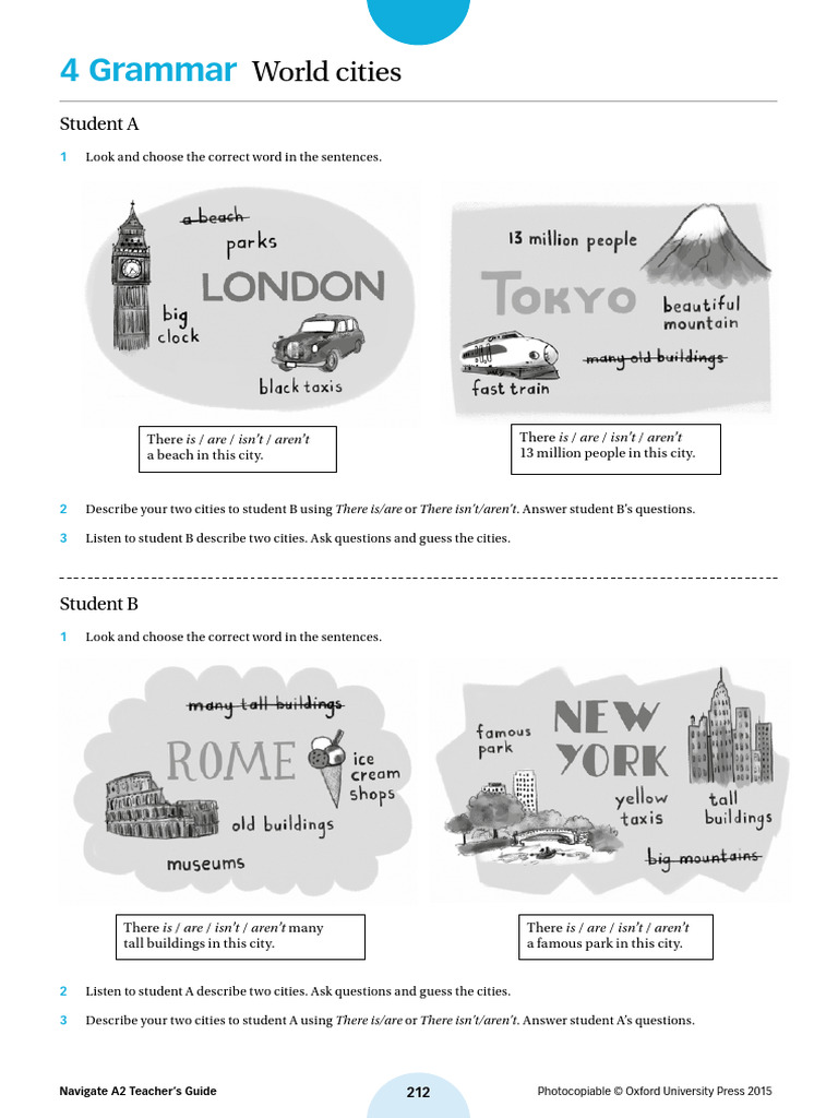 A2 Grammar Guide: Describing Cities | PDF | Language Arts & Discipline