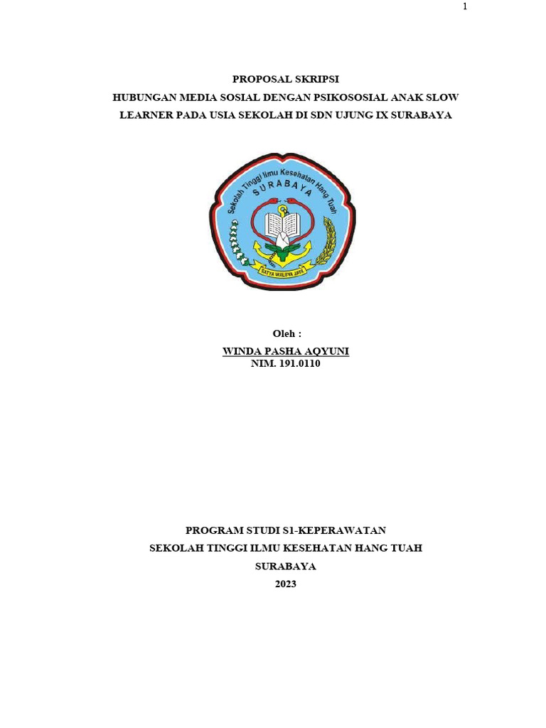 Proposal Winda New (Bab 1) 18 April 2023 | PDF