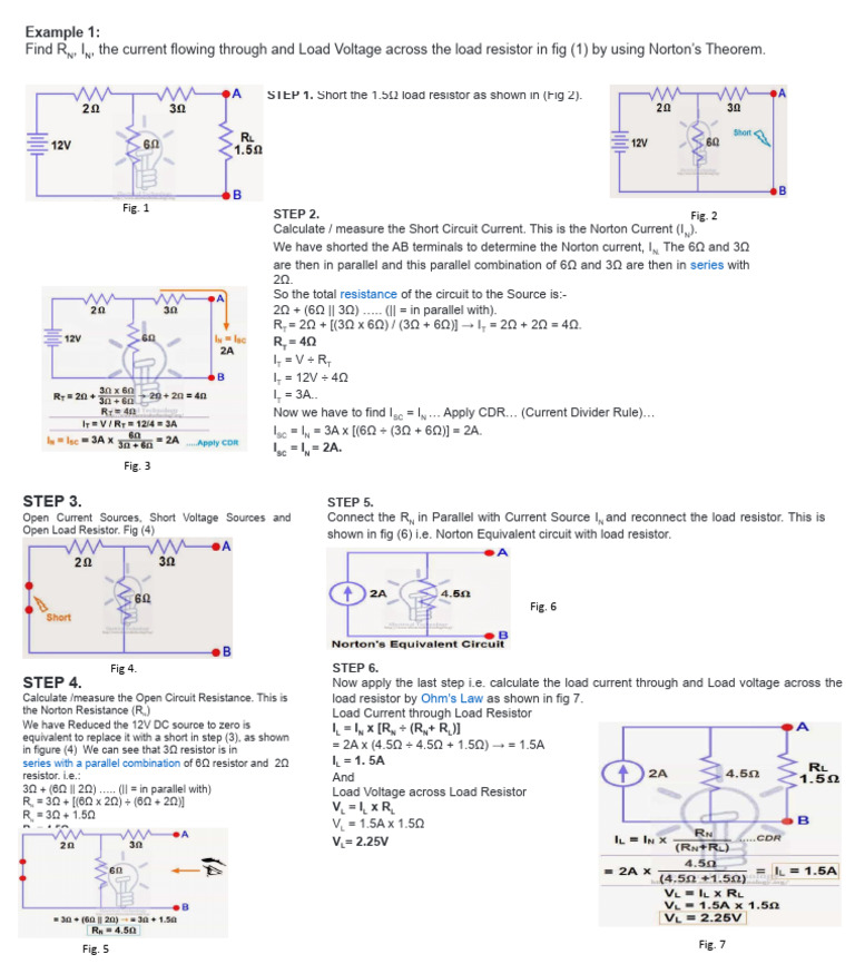 EEE - Nortons Theorem | PDF | Resistor | Series And Parallel Circuits