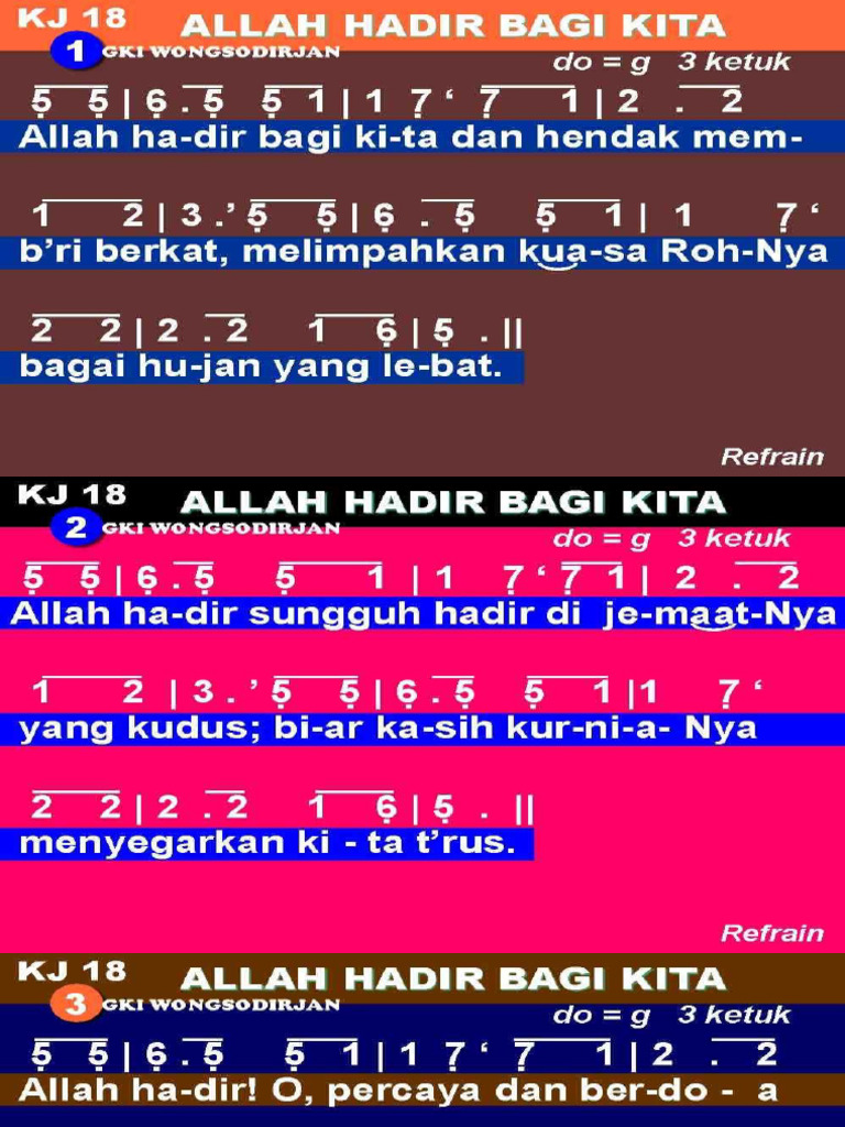 KJ No. 018 - ALLAH HADIR BAGI KITA | PDF