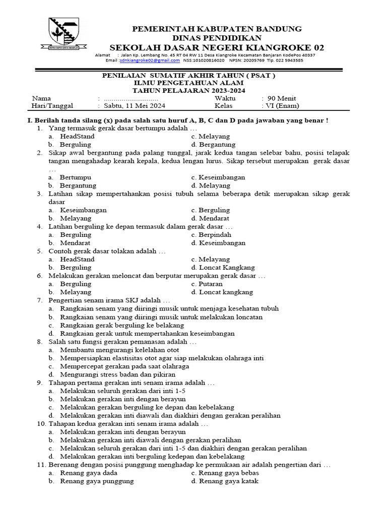 Psat Pjok 2024 | PDF
