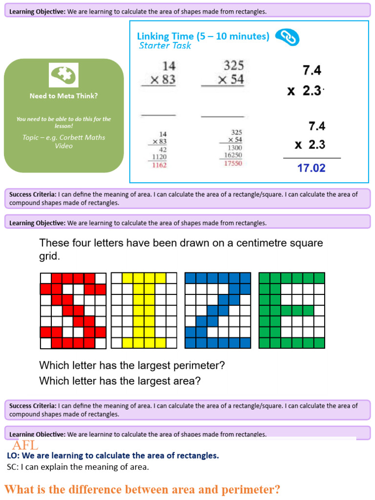L2 Area | PDF | Area | Length