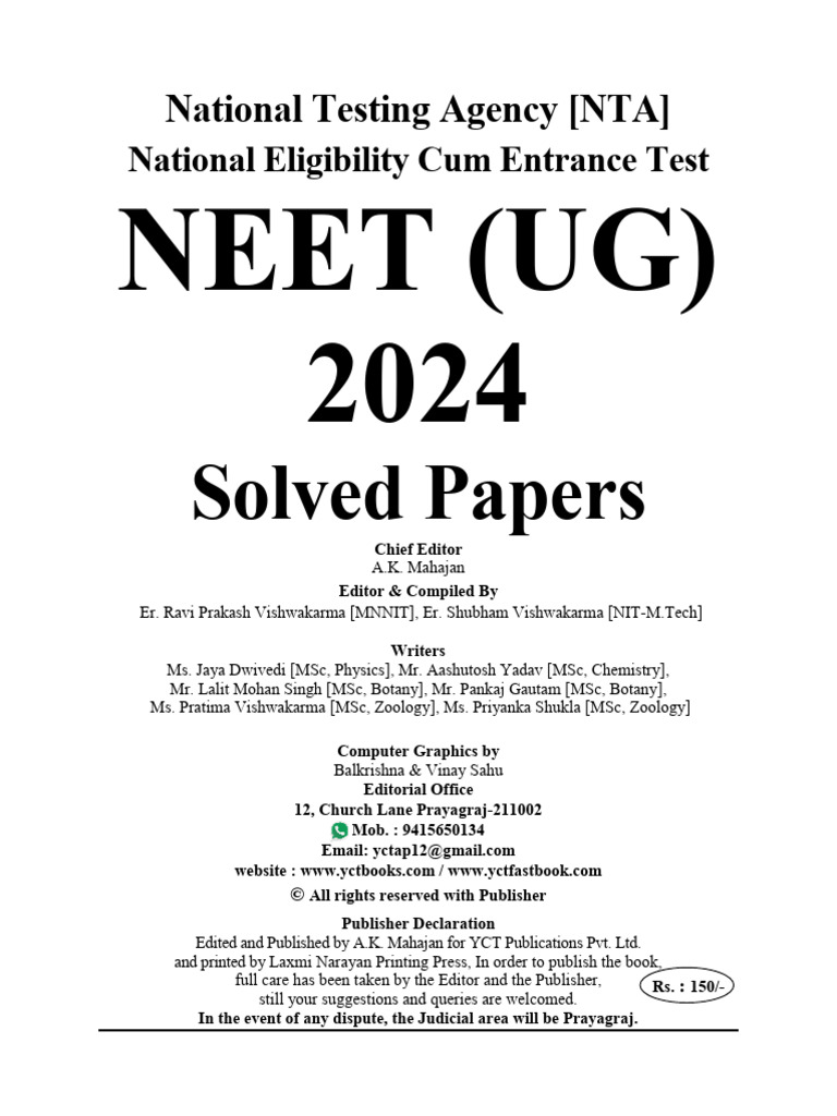 Nta Neet (Ug) 2024 Solved Papers | PDF | Photoelectric Effect | Acid