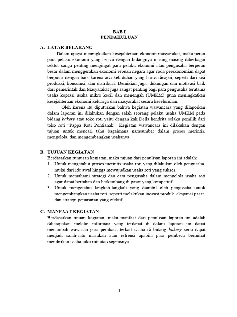 LAPORAN WAWANCARA UMKM | PDF