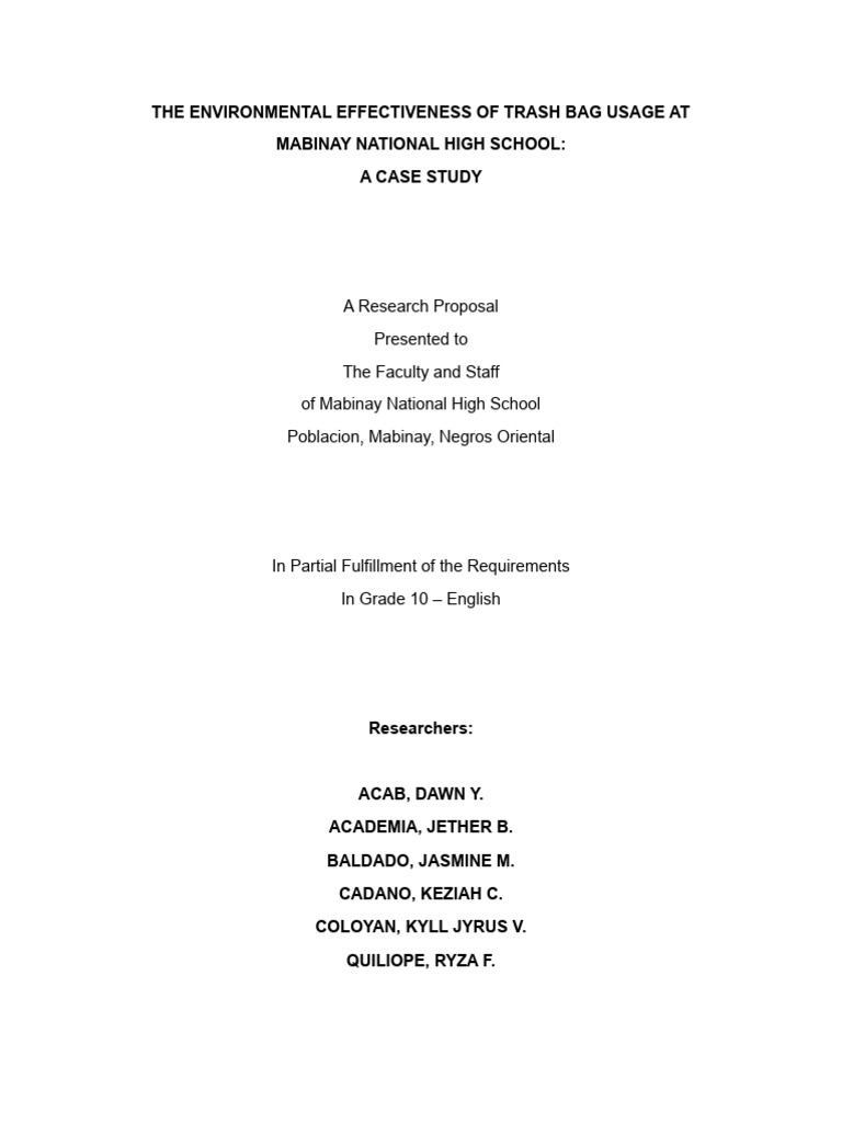 Trash Bag Impact on Waste at MNHS | PDF | Waste Management | Waste