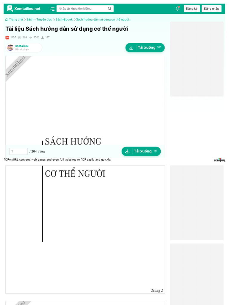 Xemtailieu - Net - Tai Lieu - Sach Huong Dan Su Dung Co The Nguoi 34845 - HTML | PDF