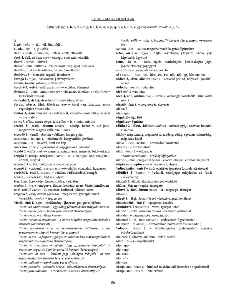 Latin Szótár | PDF
