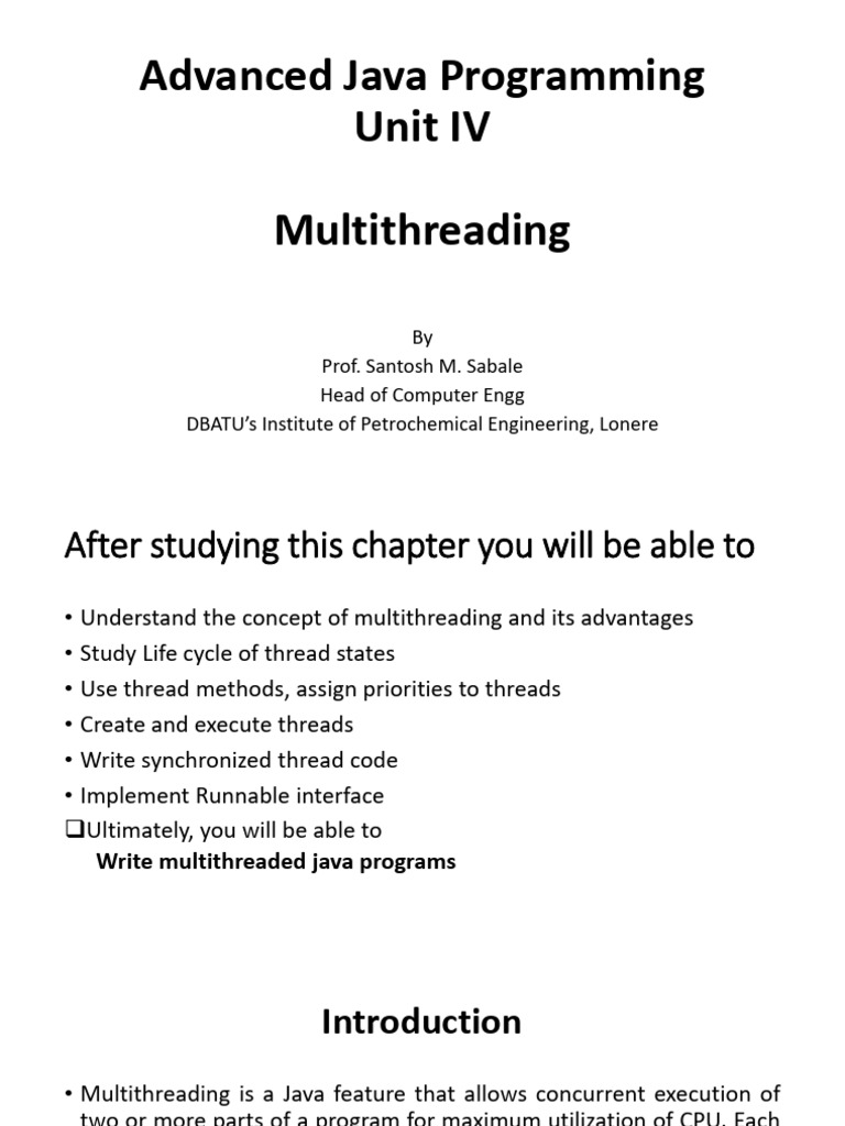 Unit Iv Multithreading Pdf Process Computing Method Computer Programming 