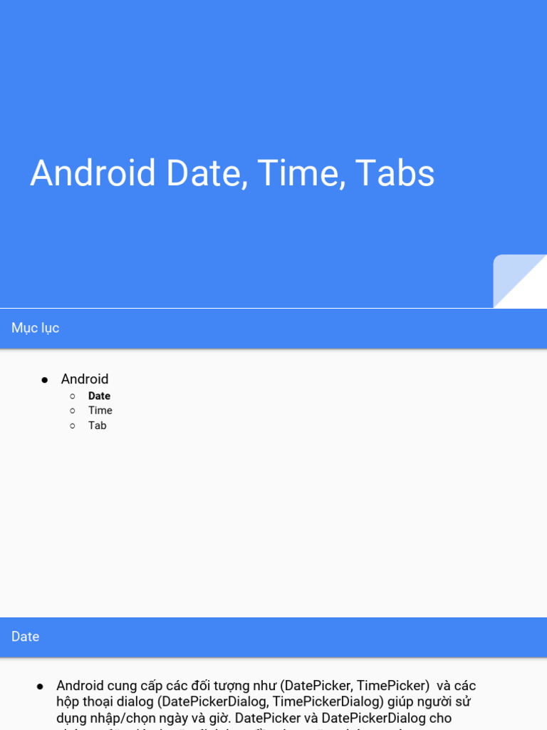 5-Android Date, Time, Tabs | PDF