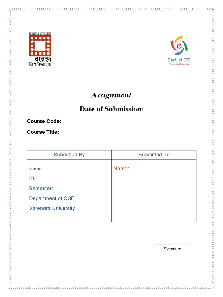 Varendra University CSE Assignment | PDF