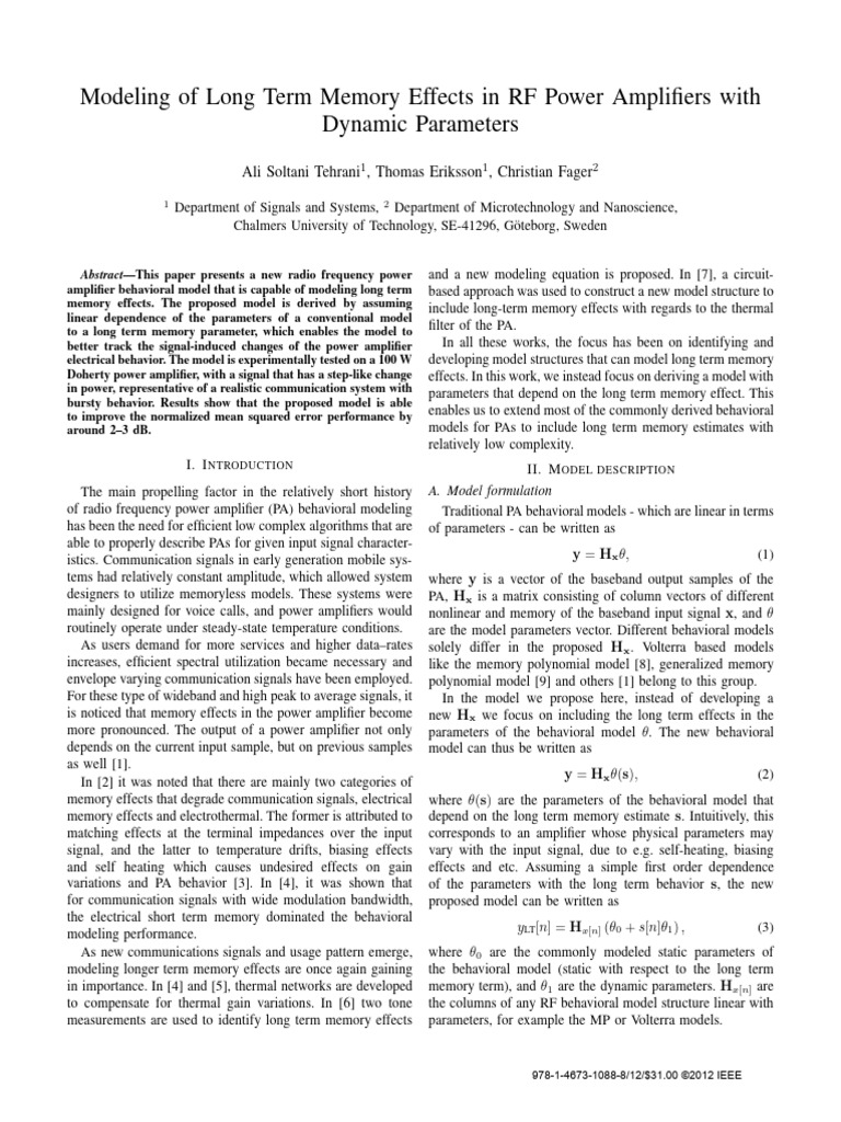 Tehrani 2012 | Download Free PDF | Amplifier | Standard Error