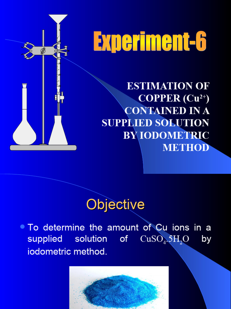 Exp 6 - Copper Estimation | PDF | Redox | Chlorine
