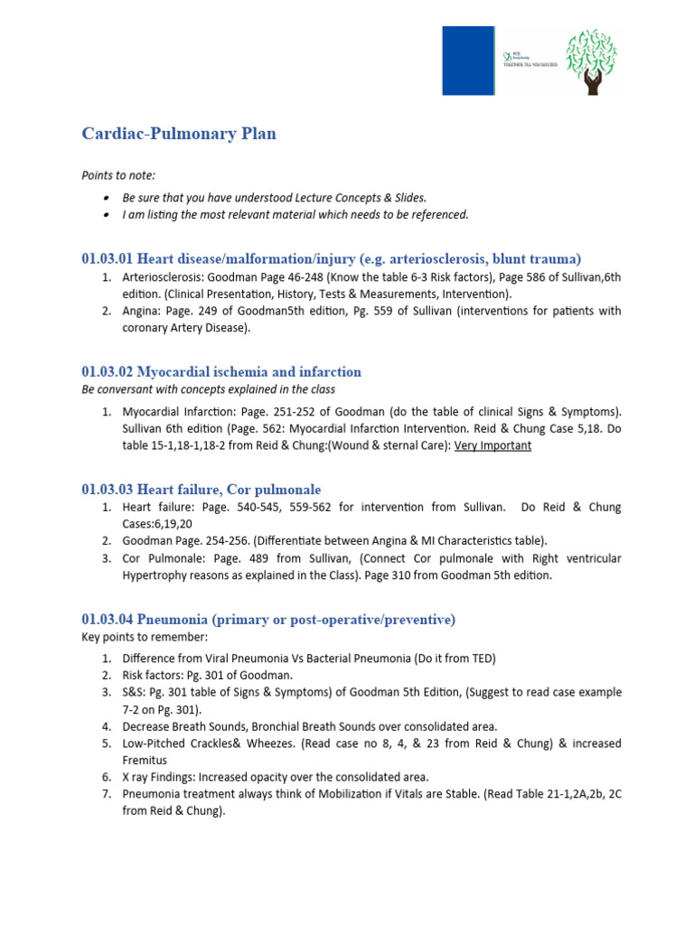 Cardio Pulmo Plan - v2 | PDF | Chronic Obstructive Pulmonary Disease ...