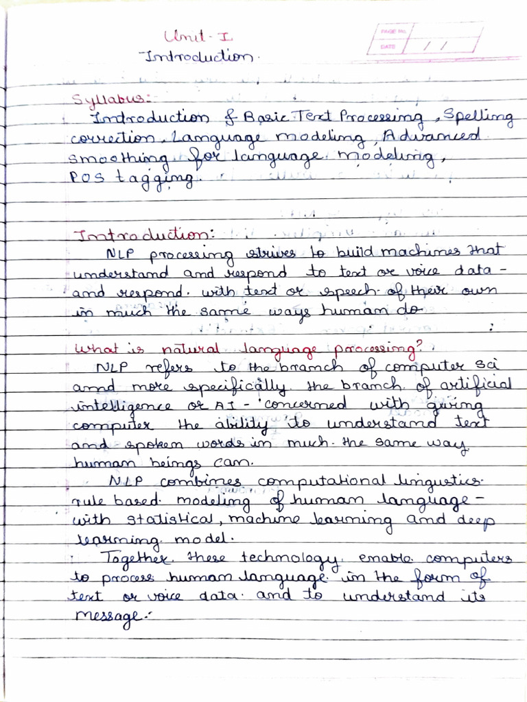 NLP Unit 1 | PDF