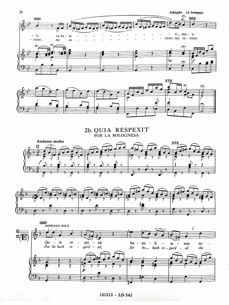 Vivaldi - Quia Respexit (Magnificat) | PDF