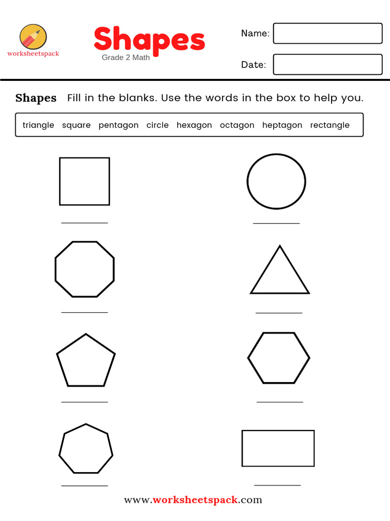 Grade 2 Math Shapes Worksheet | PDF
