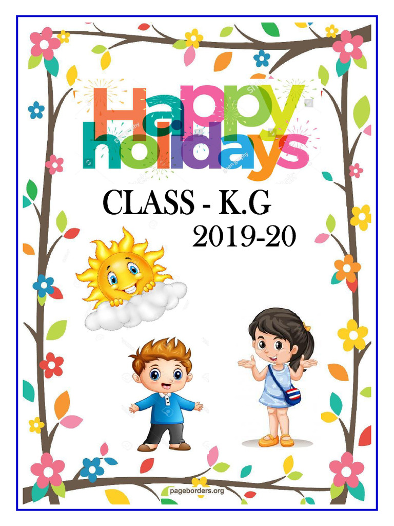 Class K.G. Holiday Homework | PDF