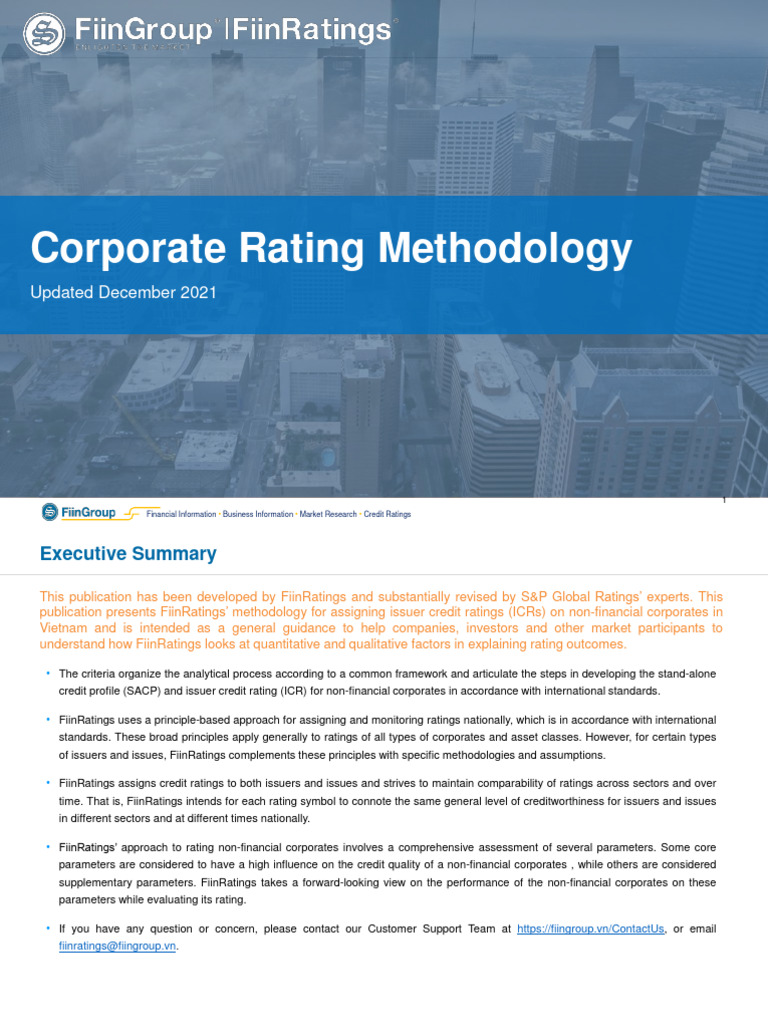 Fiinratings Corporate Credit Rating Methodology | PDF | Diversification ...