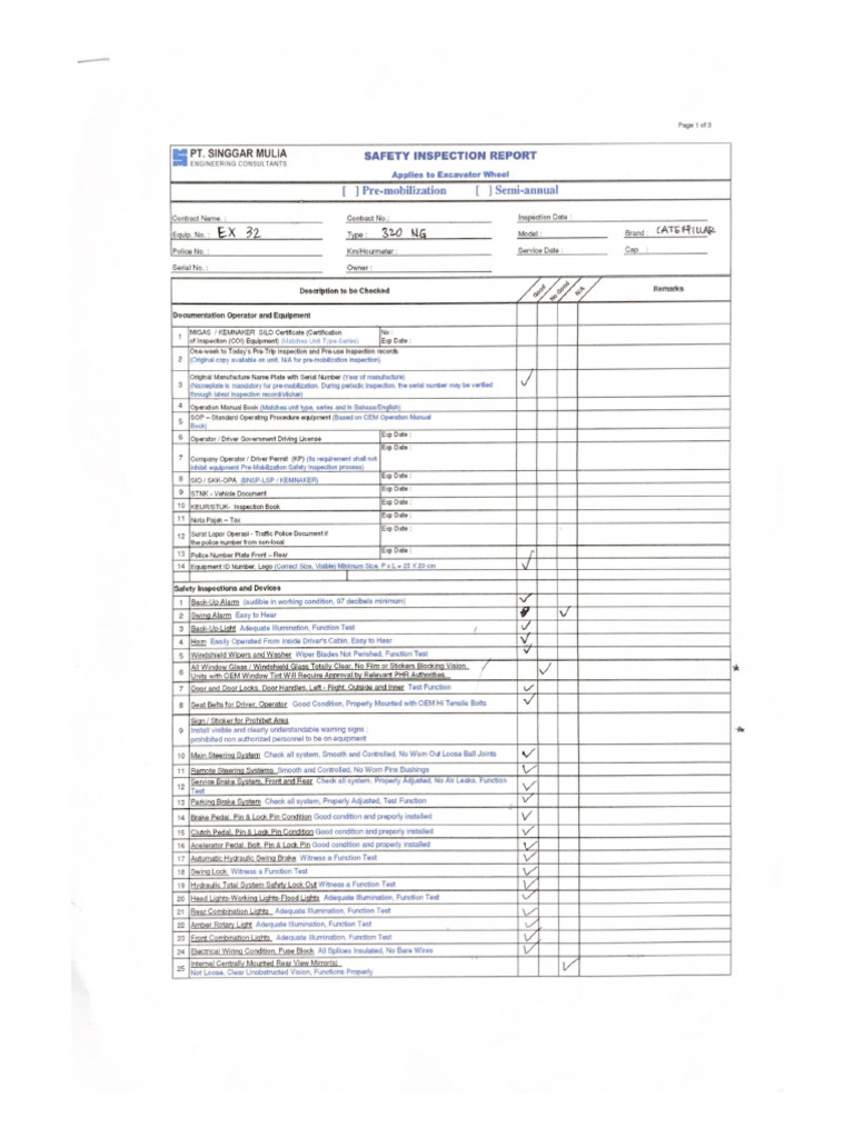 Inspeksi Alat EX 32 | PDF