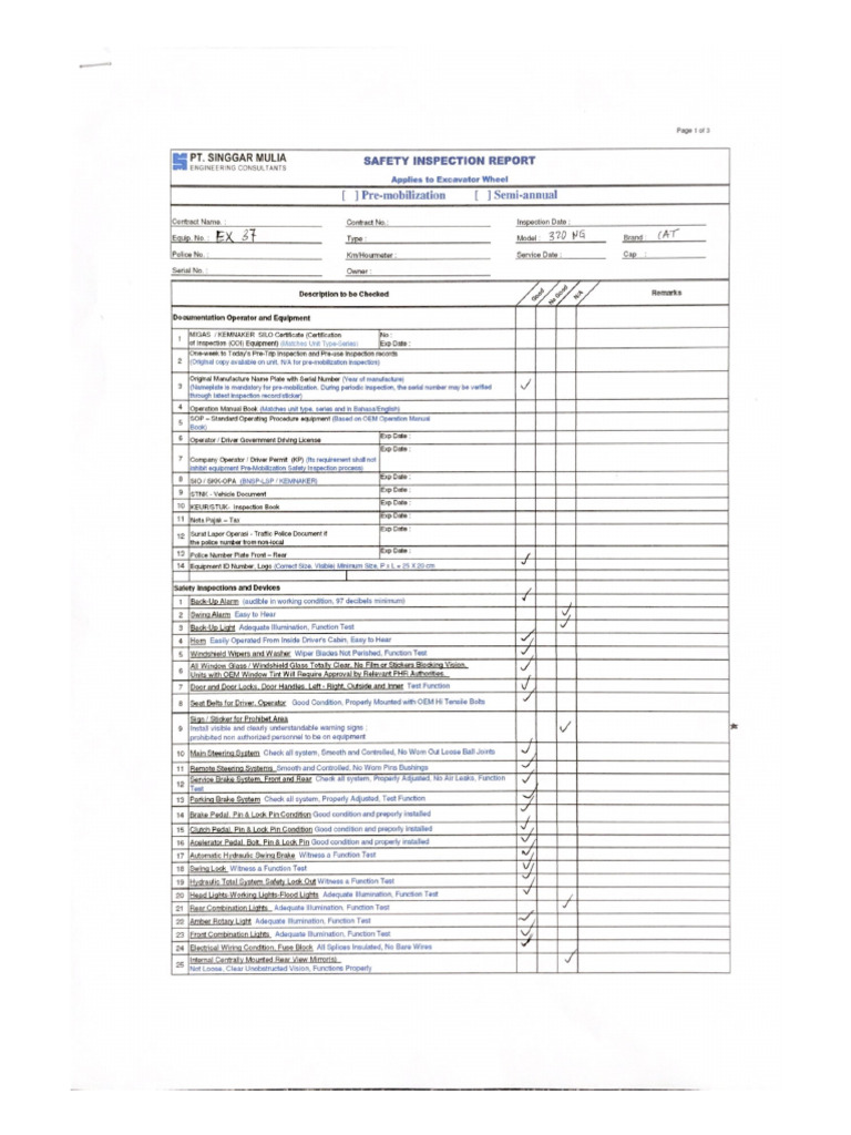 Inspeksi Alat EX 37 | PDF