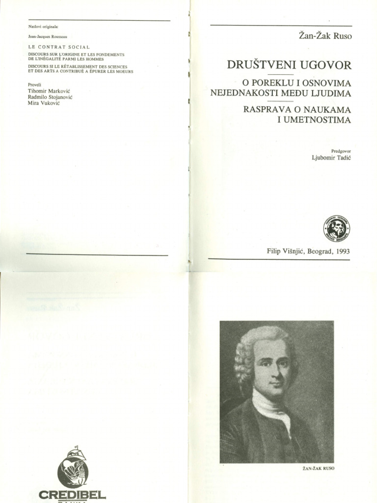 Zan Zak Ruso Drustveni Ugovor | PDF