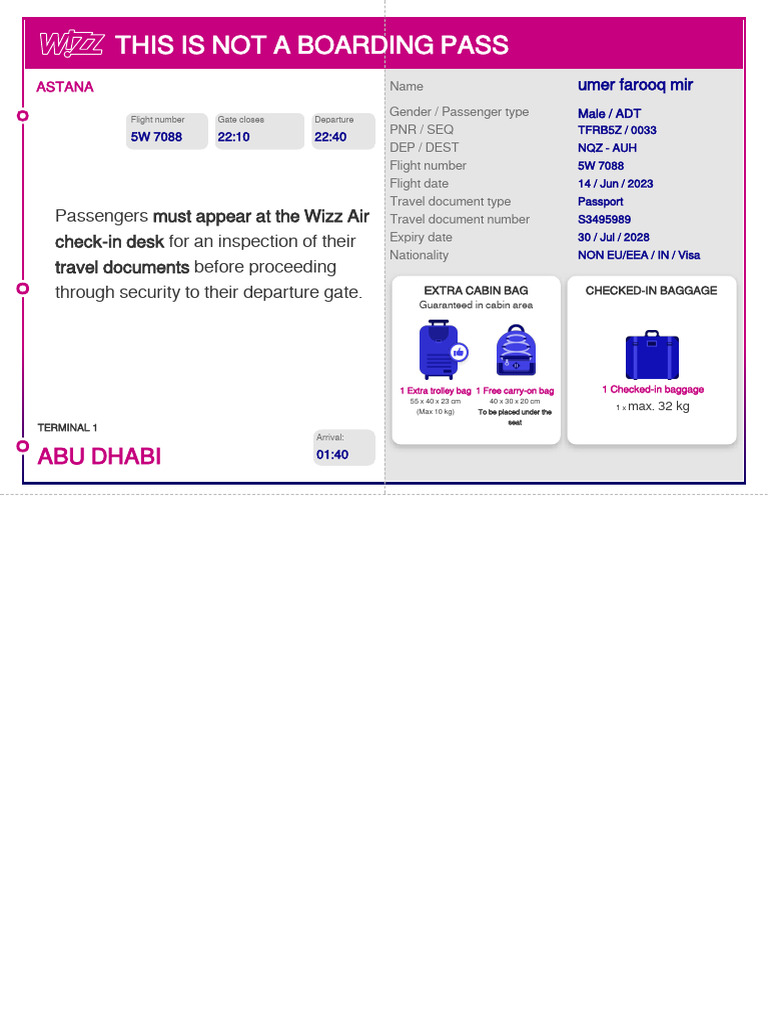 Wizz Air Check in | PDF