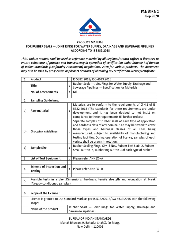 Rubber Seals Manual for Water Pipelines | PDF | Hardness